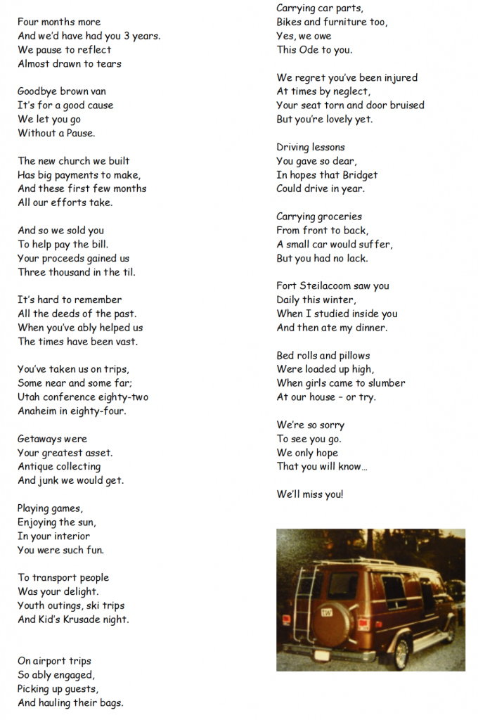 An Ode To The Van